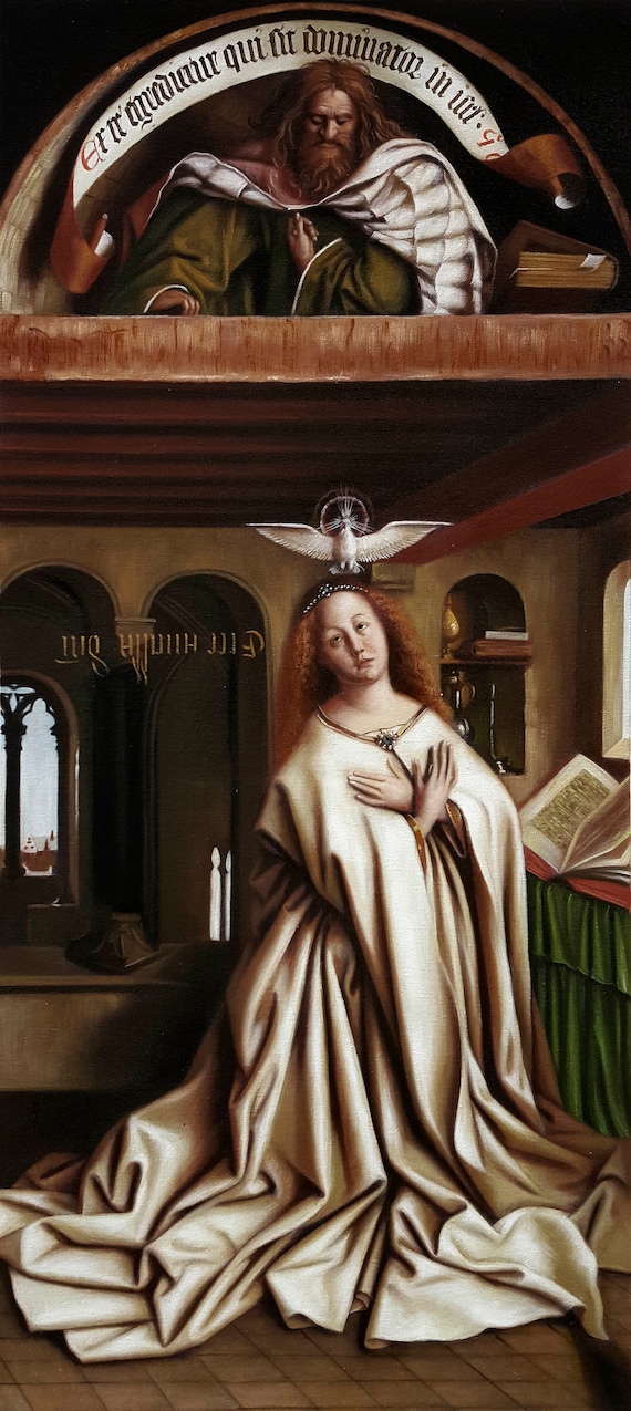 Jan Van Eyck the Ghent Altarpiece Closed Oil on Canvas High - Etsy