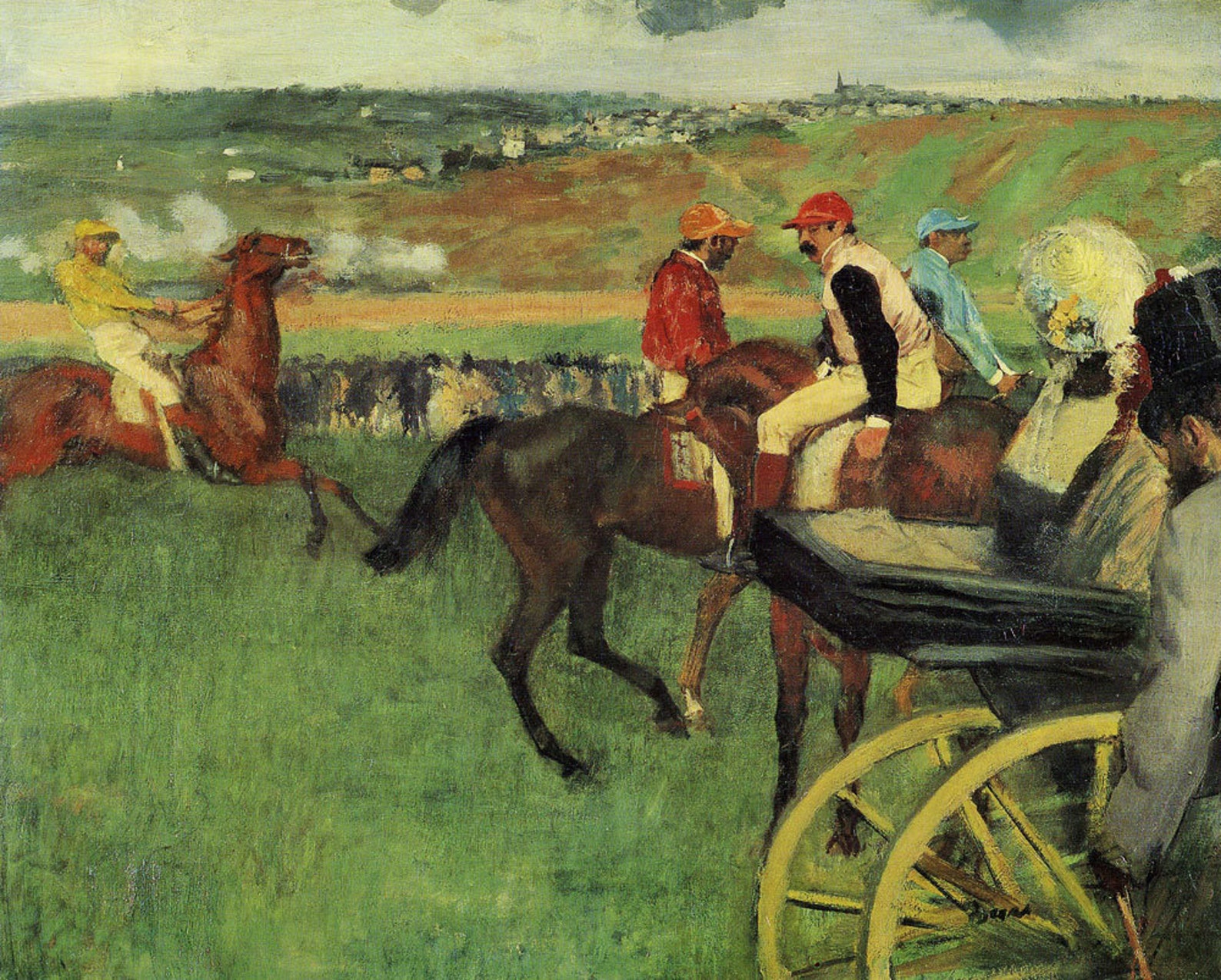 Edgar Degas the Race Track Amateur Jockeys Near a Carriage C. | Etsy