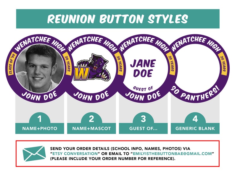 3-inch Button, Custom Photo Button, High School Reunion, Nametags ...