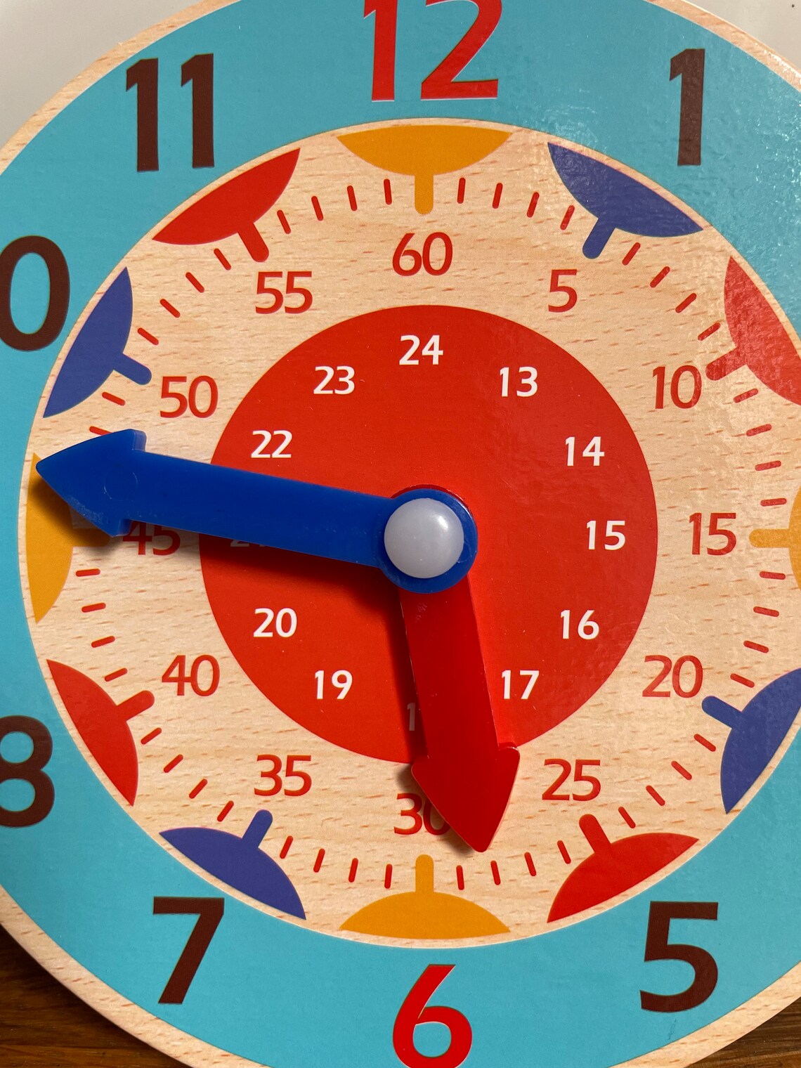 Montessori Wooden Teaching Clock - Etsy