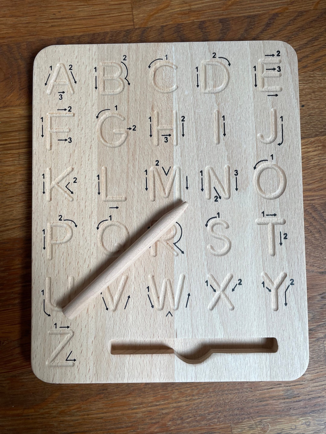 Wooden Alphabet Tracing Board, Upper and Lower Case, Montessori ...