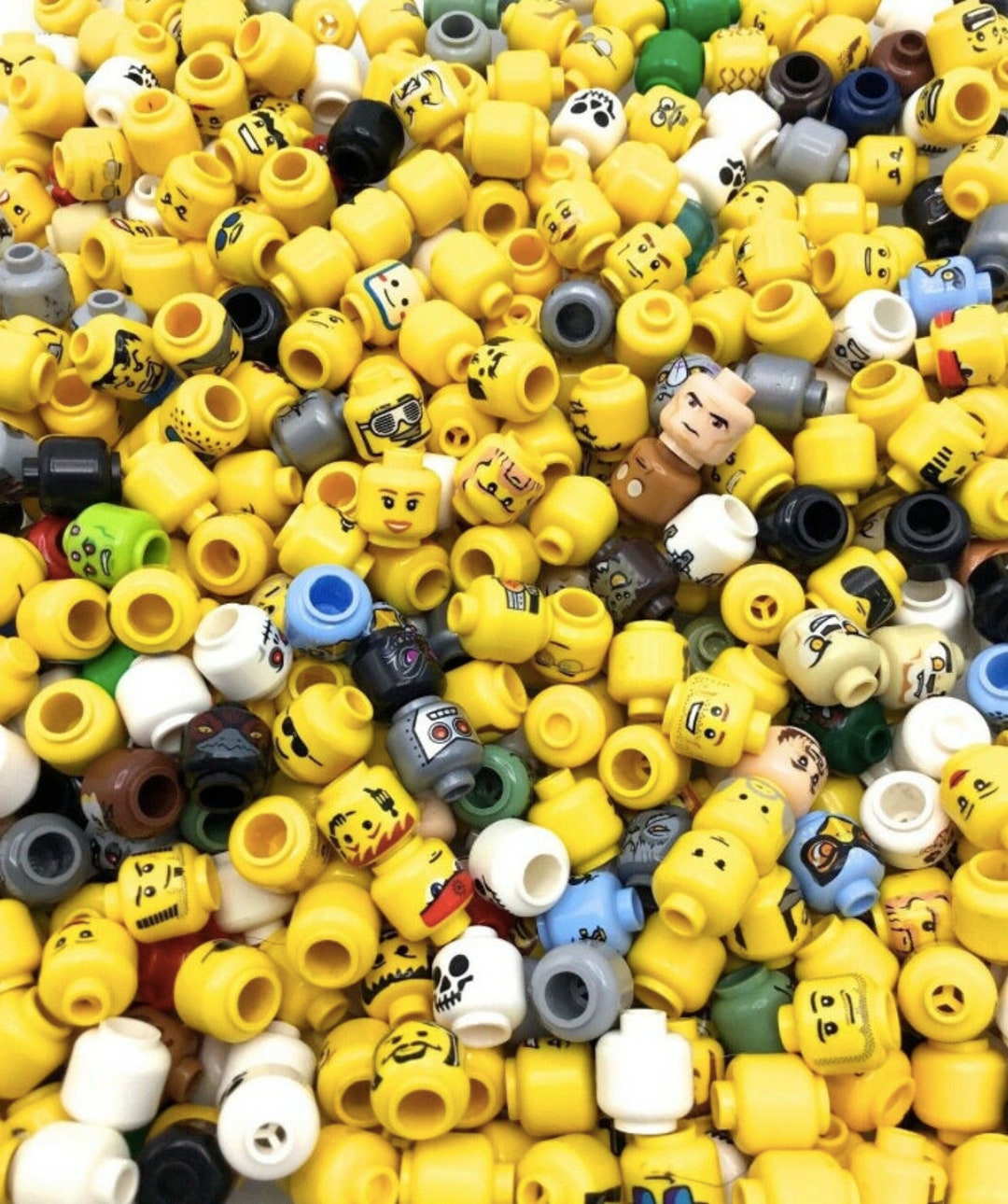 LEGO Lot of 50 Minifigure Head Pieces Randomly Hand Picked Grab Bag Mix ...