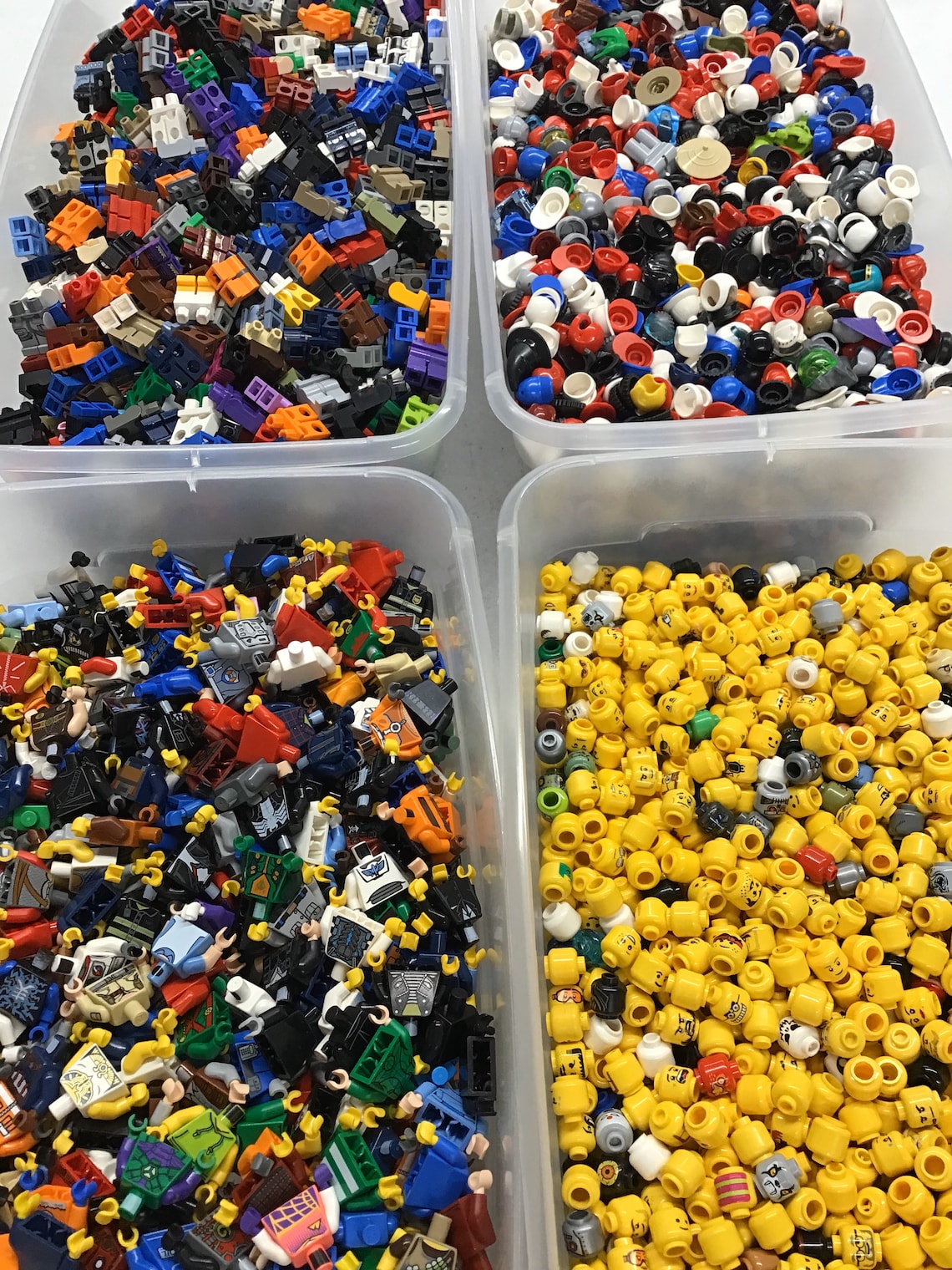 LEGO Lot of 50 Random Torsos, Heads, Legs & Hats! 200 Parts Total to ...