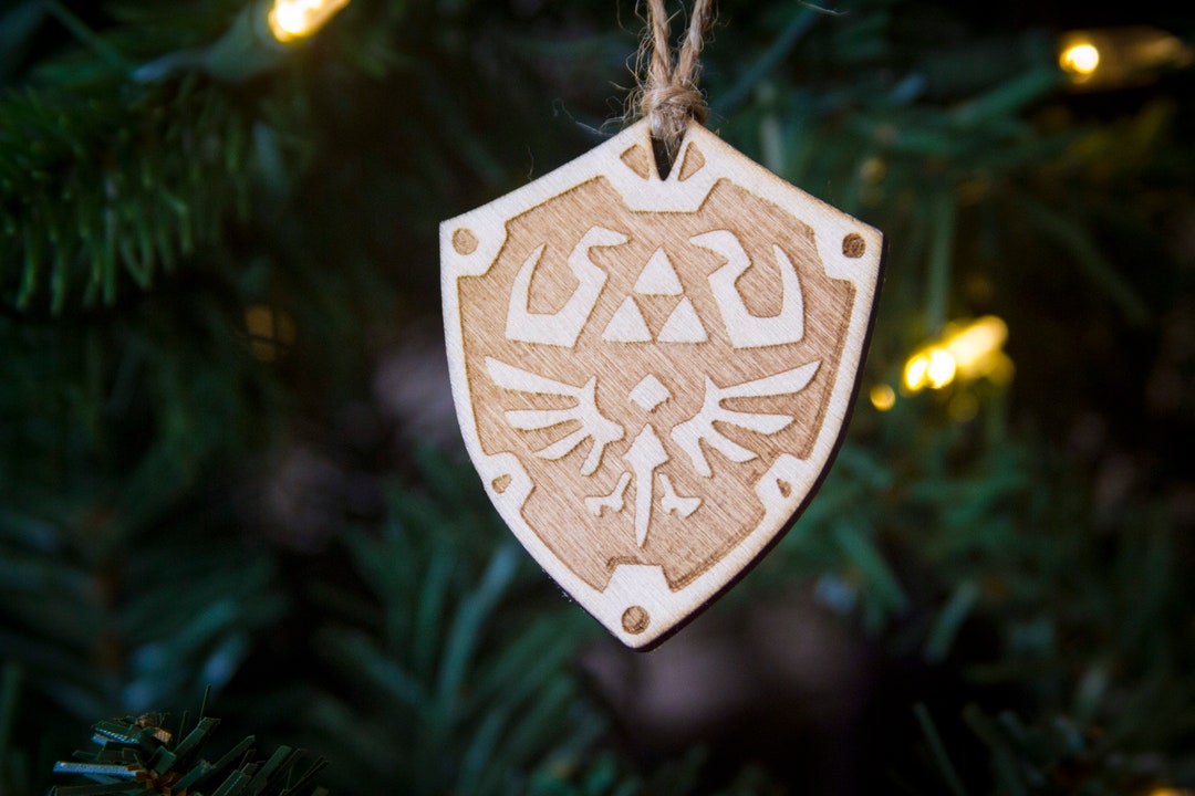 Legend of Zelda Inspired Ornament Hylian Shield Inspired Wood - Etsy