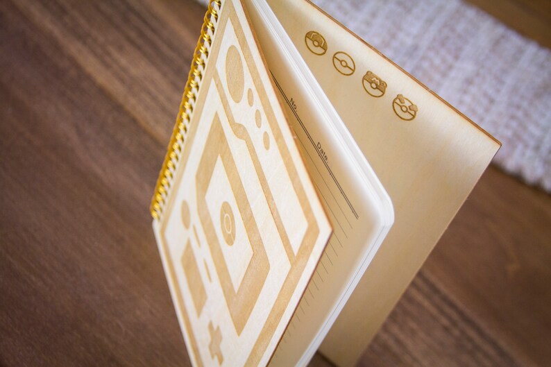 Pokédex Inspired Wooden Journal Pokémon Wooden Notebook - Etsy