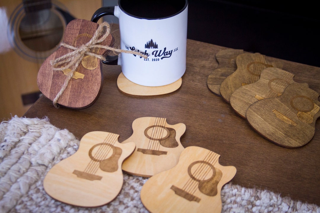 Guitar Coaster Set Coasters Made to Look Like A Guitar Laser - Etsy