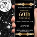 Dominoes-themed Birthday Digital Invitation Template, Gold and Black ...