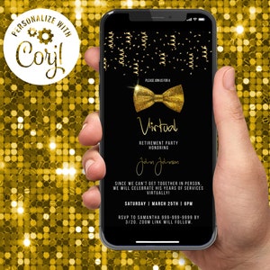 Virtual Quarantine Zoom Retirement Party Invitation Template for Men ...