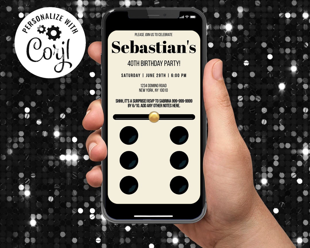Domino Birthday Invitation Template: Editable Game Night Theme (digital ...