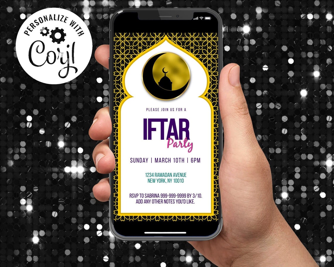 Editable Invitation Template for a Iftar Party Celebration Dinner ...
