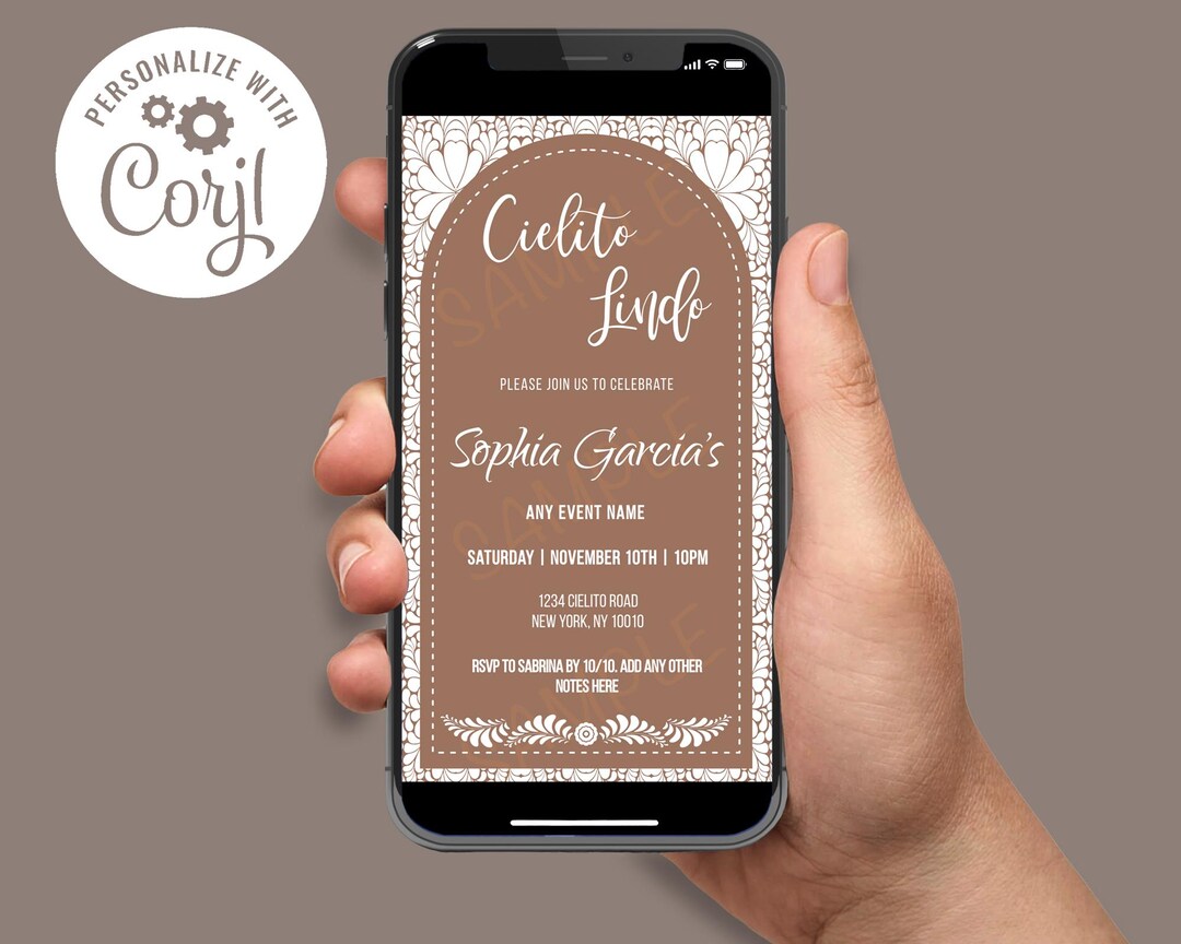 Cielito Lindo Theme Digital Invitation, Editable Text Invitation ...