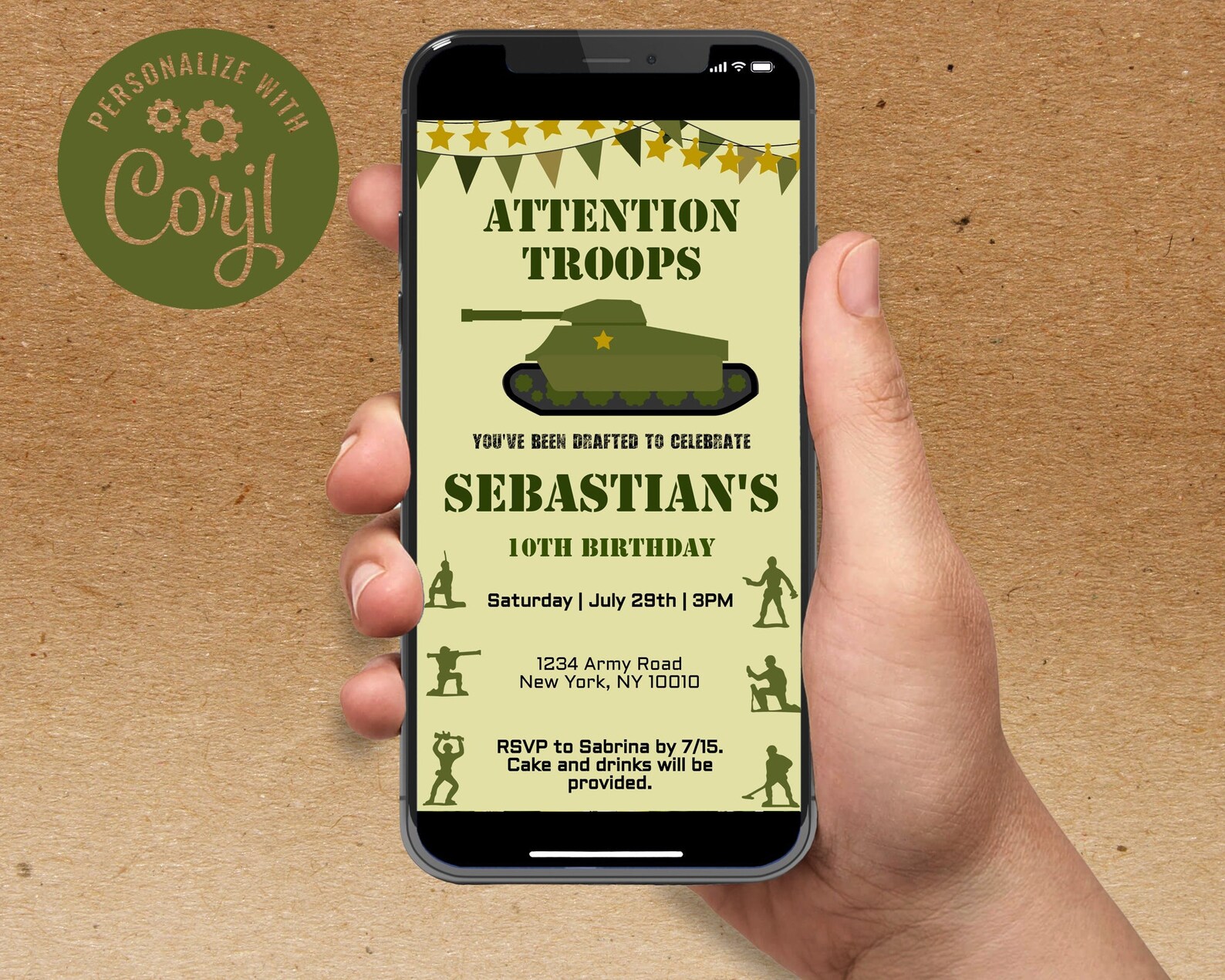 Army Military Theme Digital Invitation Template Army Birthday - Etsy