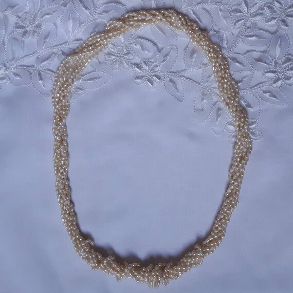 Multi Strand Pearl Necklace Twisted Rice Pearl Neckl… Gem