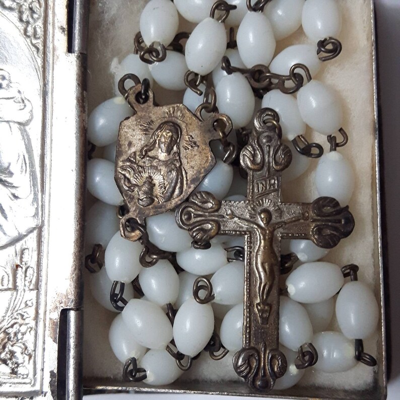 Metal Rosary Box, Trinket Box Rosary Holder. Religious Catholic ...