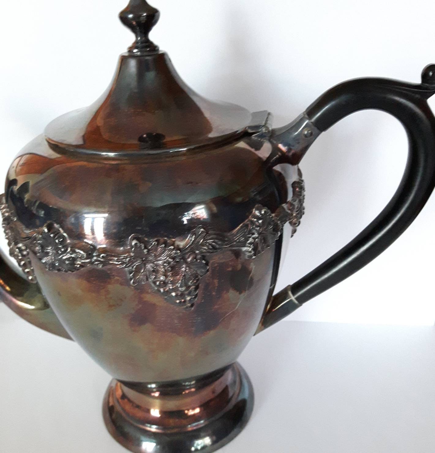 Victorian Style EPBM Electroplated Britannia Metal Teapot, Grapevine ...