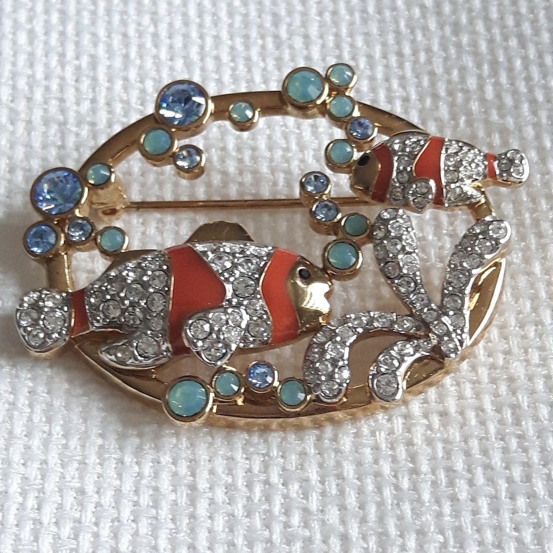 Swarovski Clown Fish Crystal Brooch - Etsy