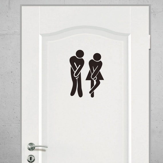 6 Funny Door Sticker Bathroom Sign Vinyl Decal Sticker - Etsy