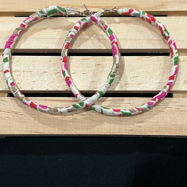 Fabric Hoop Earrings - Etsy
