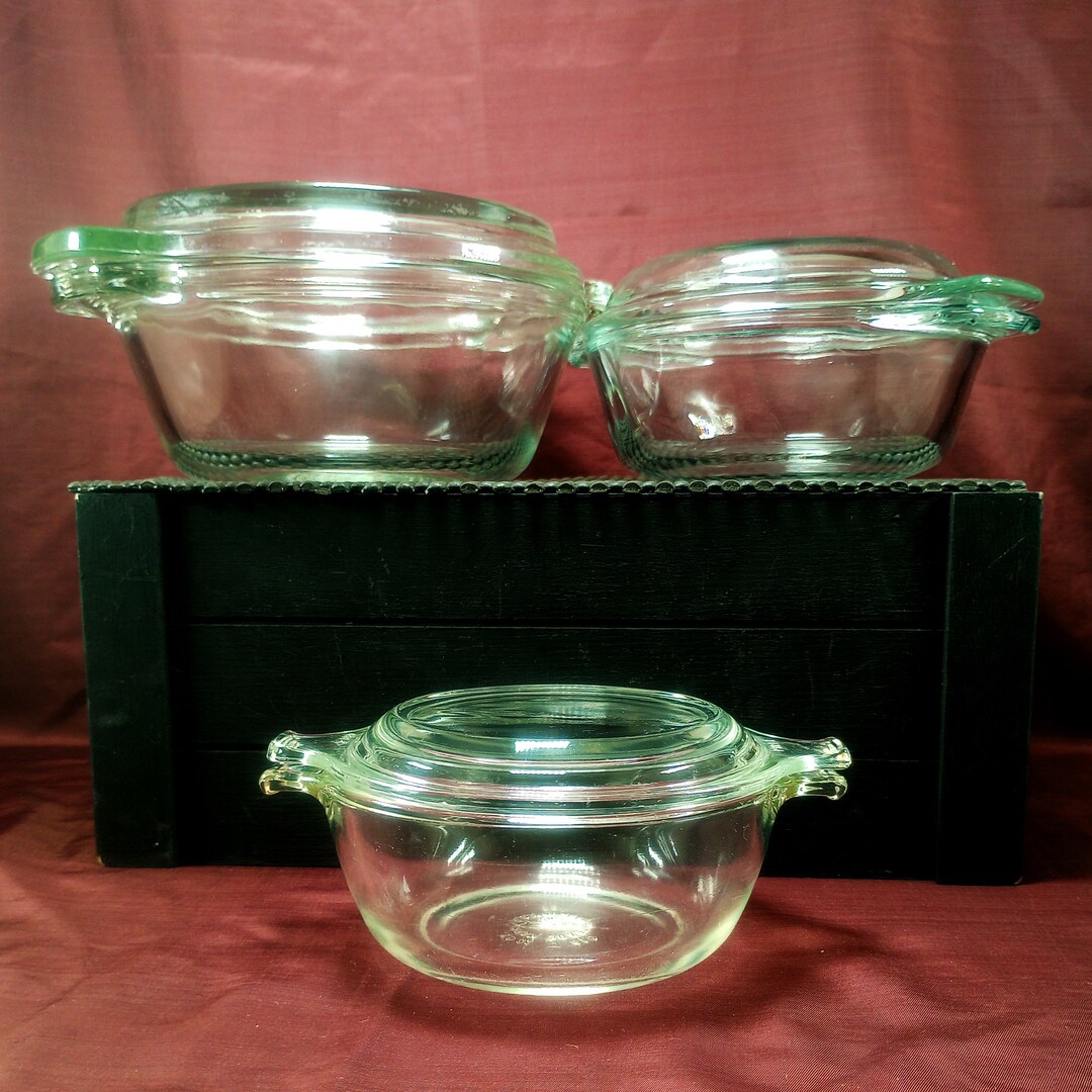 Vintage Pyrex Clear Casserole Dishes, Anchor Hocking Casseroles ...
