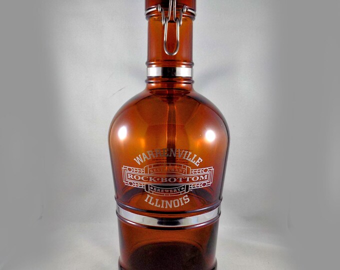 Vintage German Beer Growler, Large Brown Amber Glass Beer Bottle, Glass ...