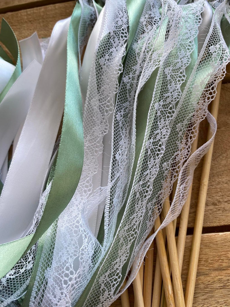 50 Wedding Wands Party Streamers Silver Bells Satin Ribbons - Etsy
