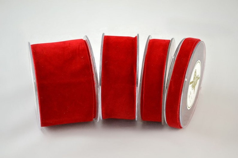 Double Face Red Velvet Ribbon by the Yard in 4 Widths 1.3cm | Etsy