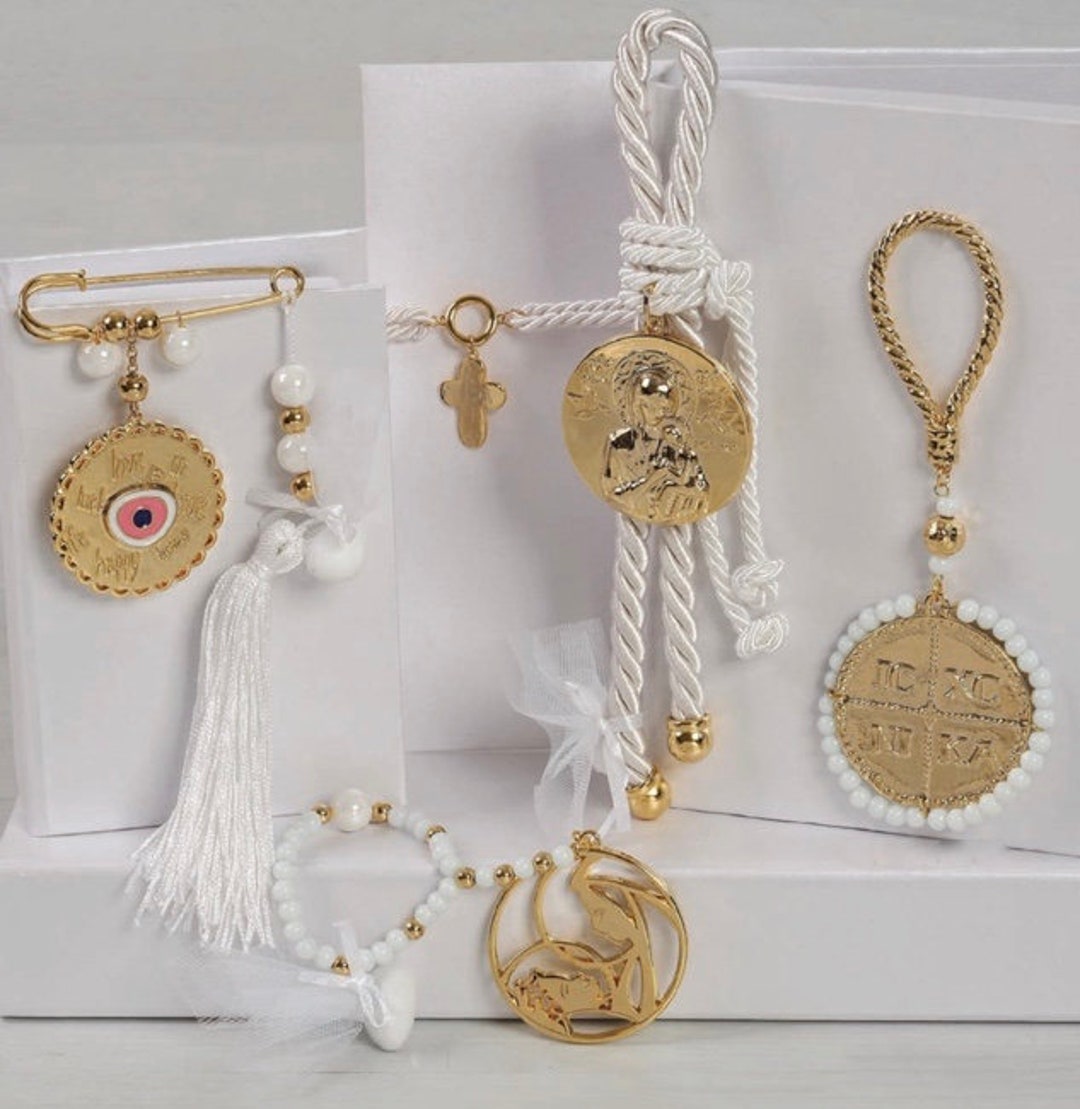 Gold Plated Safety Pin Favor With Round Pink Evil Eye, Wall Hanging ...