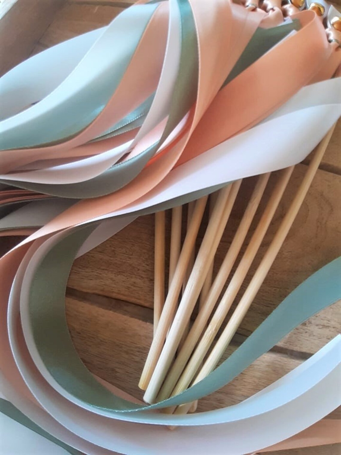 50 Wedding Wands Party Streamers Gold Bells Satin Ribbons - Etsy