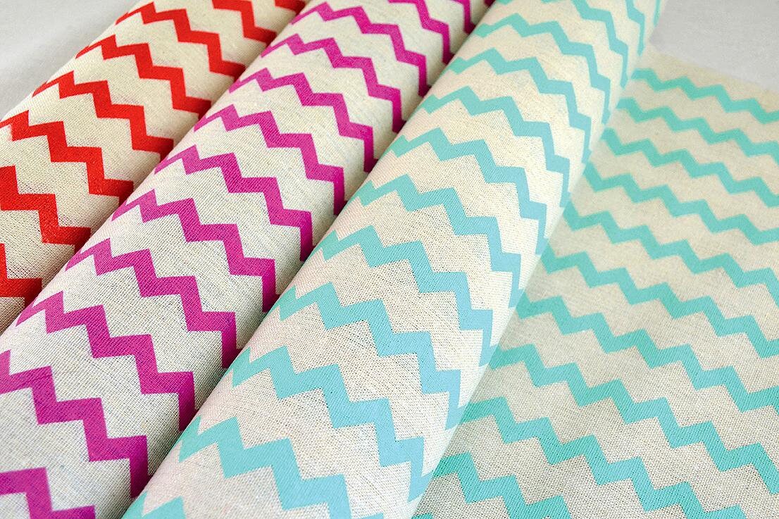 Tiffany Blue Chevron Fabric