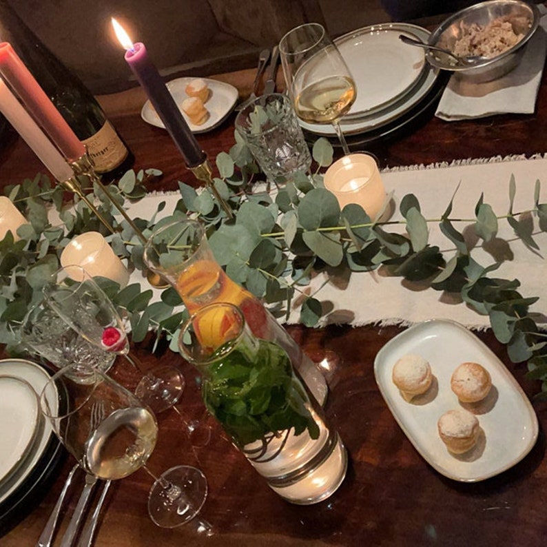 Off White Cotton Table Runner Natural Washed Table Runner With - Etsy