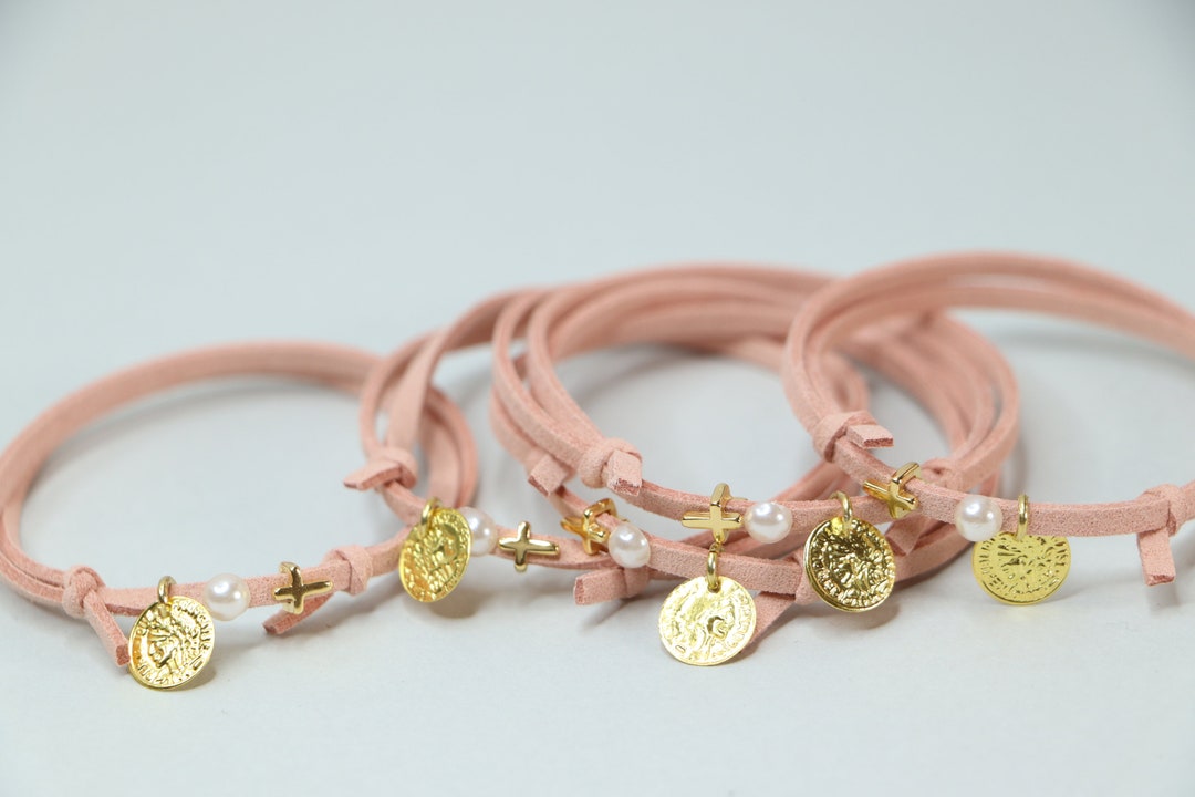 10 Pcs Martyrika Bracelets for Girls With Old Pink Vegan Suede, Witness ...