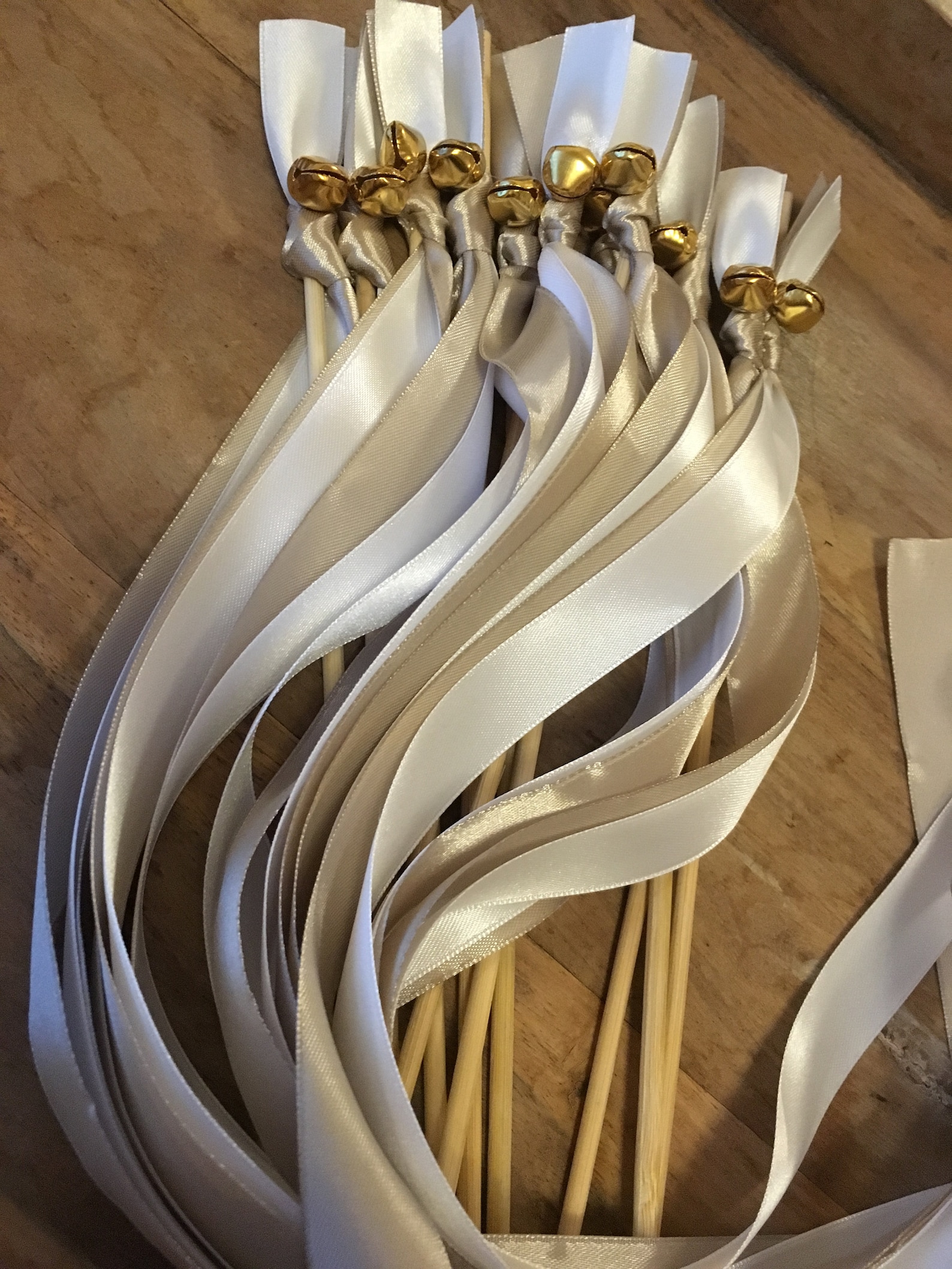 20 Wedding Wands Party Streamers Gold Bells Satin Ribbons - Etsy