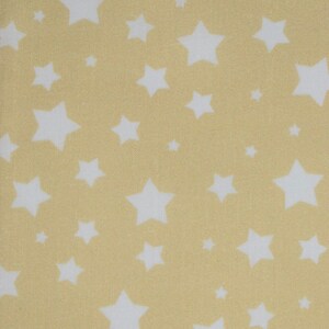 Light Yellow Cotton Fabric by the Yard, With Stars Printed, 140 Cm/1.53 ...