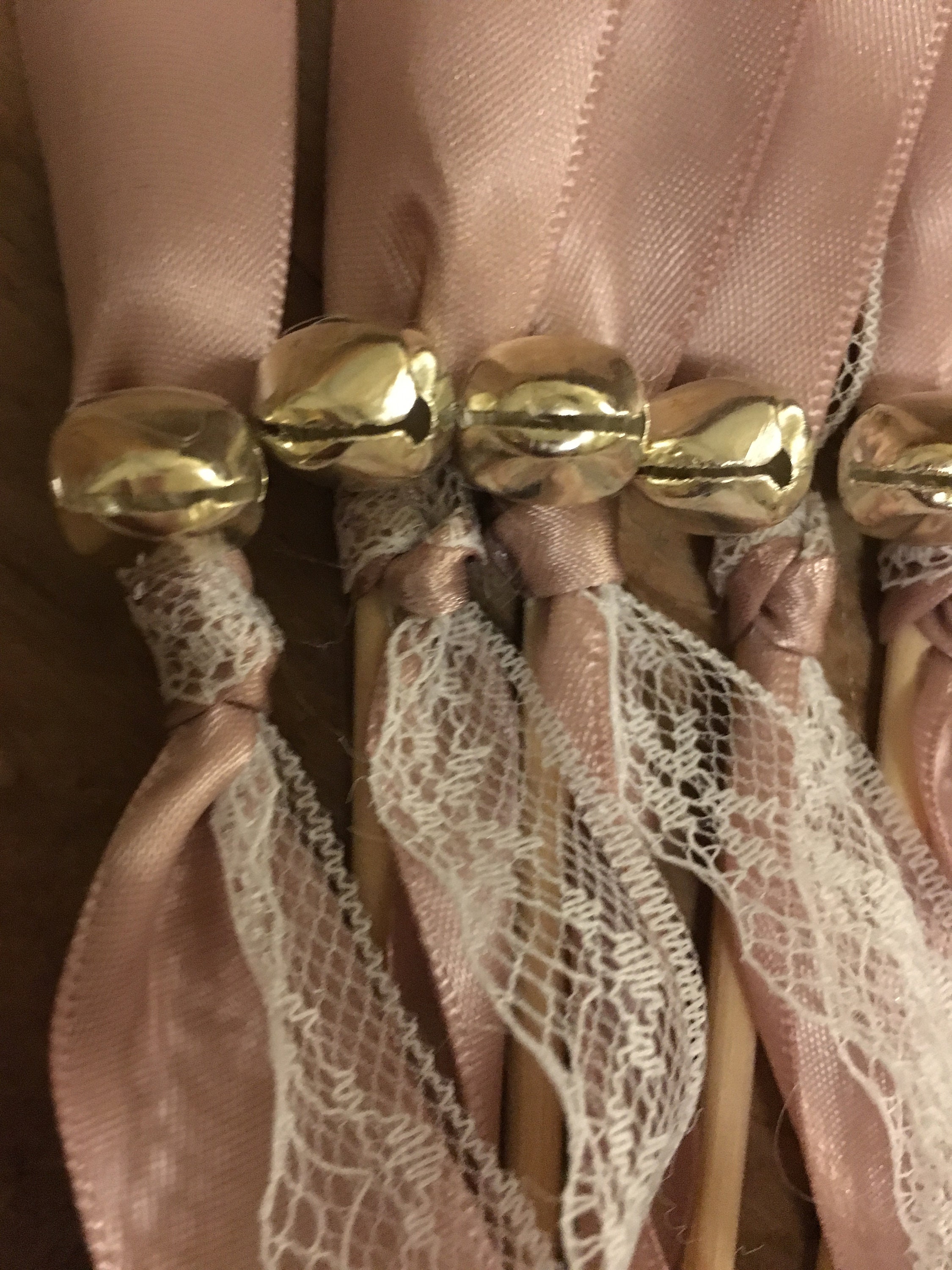 20 Wedding Wands With Gold Bells Satin Dark Pink Blush and - Etsy