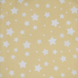 Light Yellow Cotton Fabric by the Yard, With Stars Printed, 140 Cm/1.53 ...