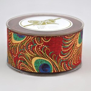 Wide Peacock Feather Ribbon, 3 Widths (2.3cm/4.3cm) Thick Polyester ...