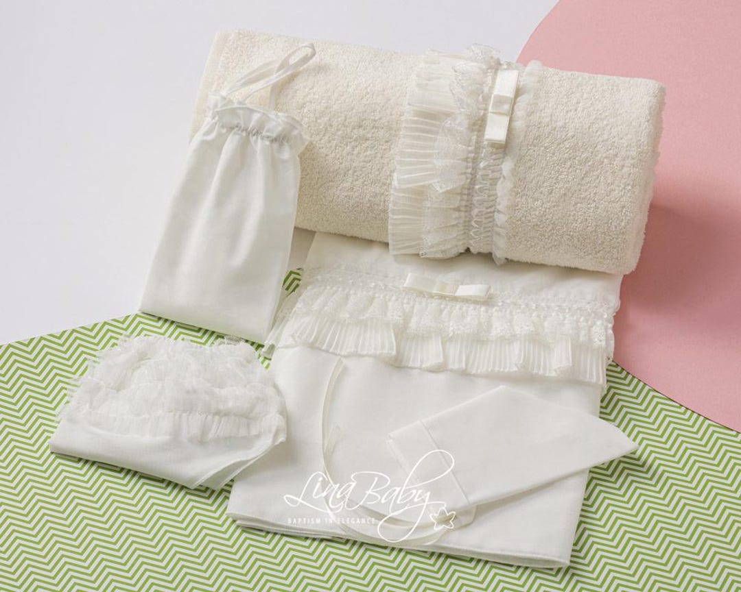 Romantic Cotton Ladopana for Baby Girl With Ruffled Trim, Greek Baptism ...