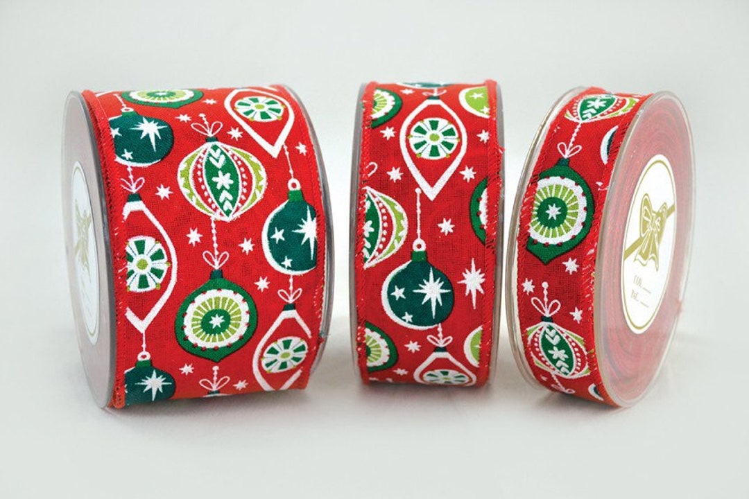Christmas Ornaments Ribbon 3 Widths (2.3cm/4.3cm/6.7cm) Wide Holiday ...