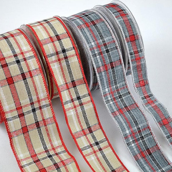 Gray Plaid Ribbon - Etsy