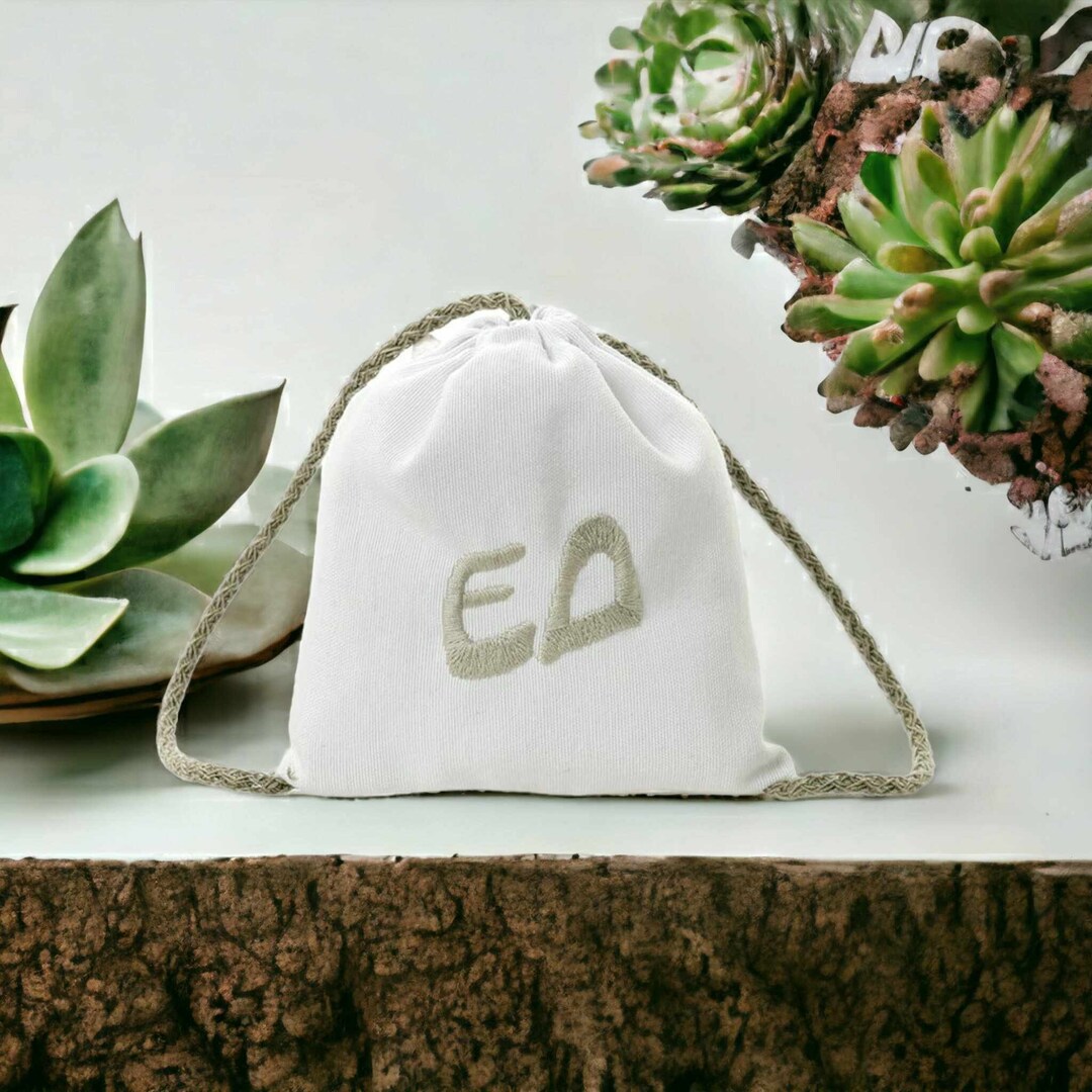 Drawstring Pouch Wedding Favor With Initials, Personalized Favor With ...