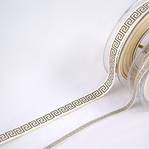 Ancient Greek Motif 2 Widths Cotton Ribbon With Amphora - Etsy Australia