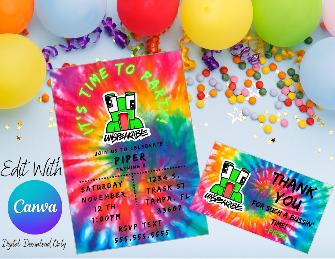 Unspeakable Invitation, Unspeakable Birthday Invite, Unspeakable ...