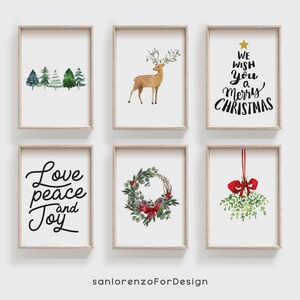 Christmas Printable Wall Art, Christmas Print Set, Winter Wall Art ...