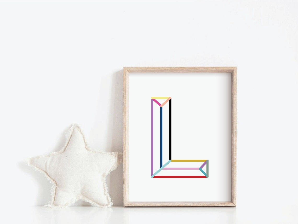 Initial Decor Nursery Initial Nursery Decor Letter L Wall - Etsy