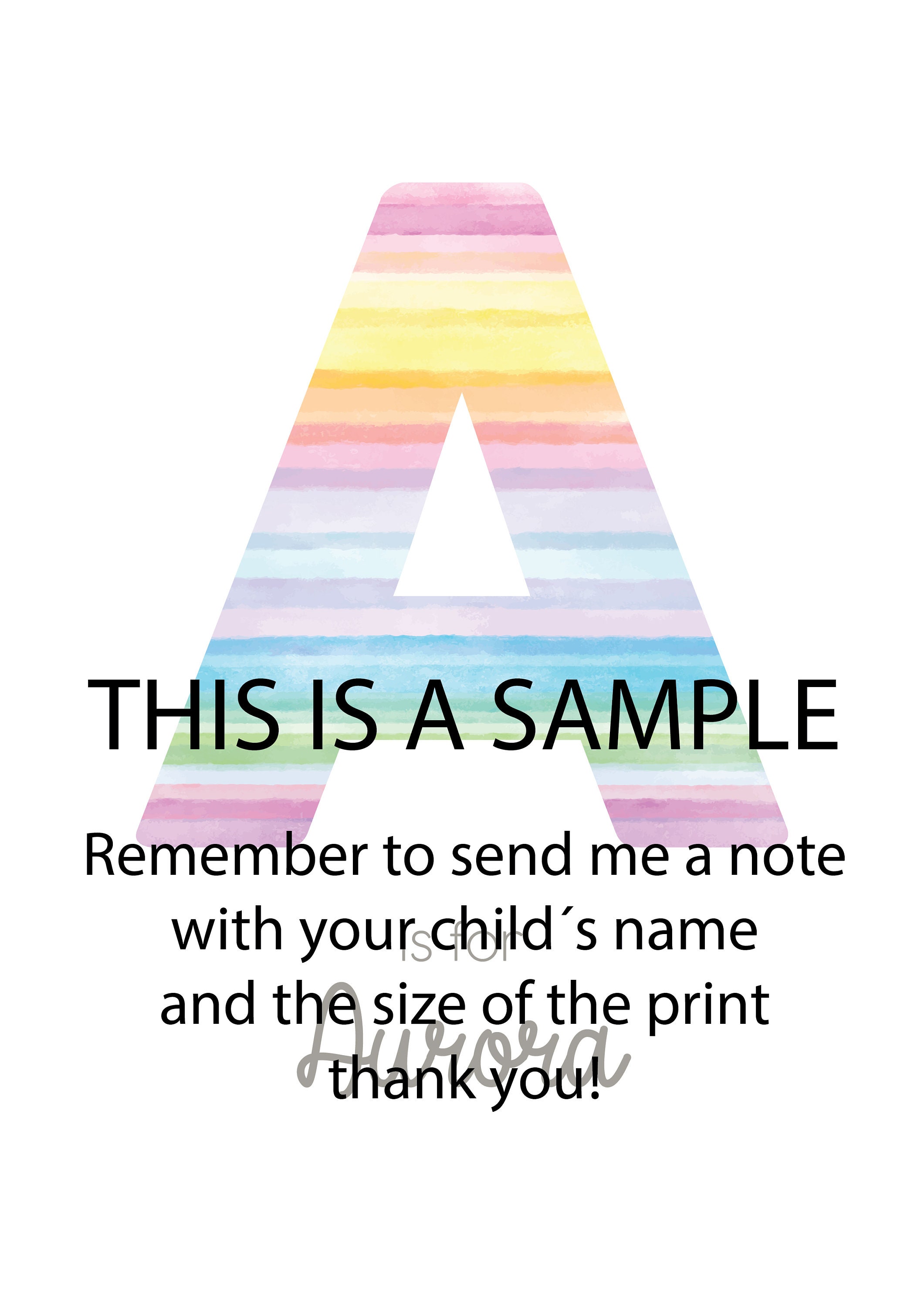 Rainbow Initial Letter Rainbow Monogram First Name Letter Custom Wall ...