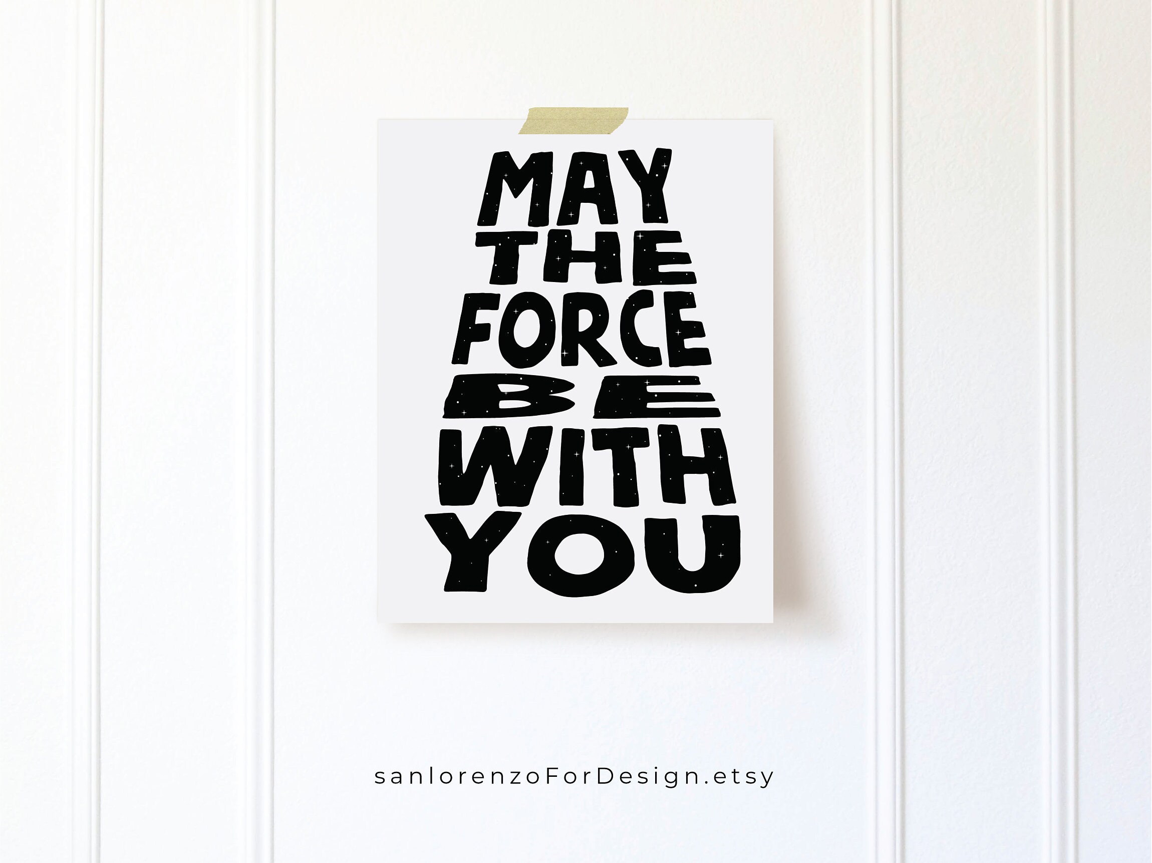 Star Wars for Kids May the Force Be With You Star Wars Wall | Etsy