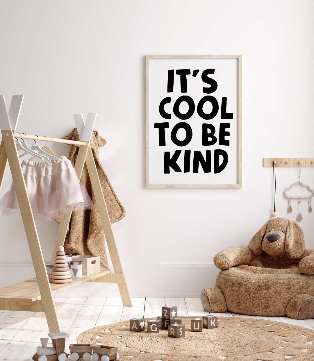Cool to Be Kind Print, Kids Room Black and White Art (digital Download ...