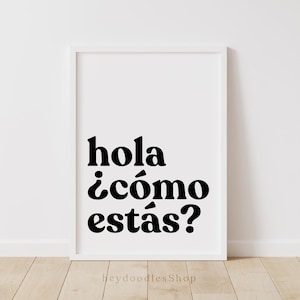 Hola Sign Hola Printable Wall Art Hello Languages Entryway - Etsy
