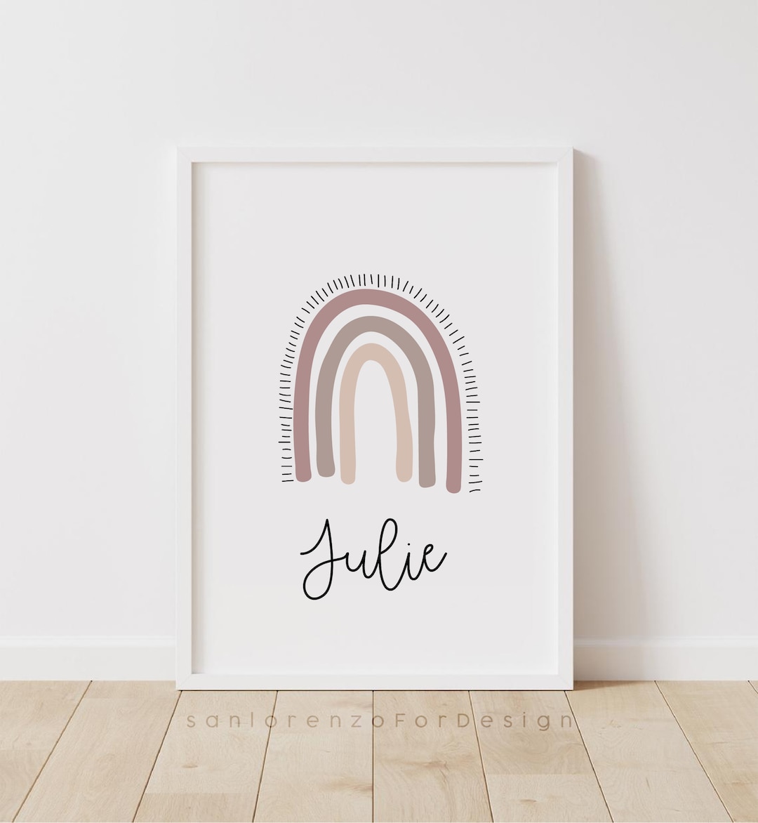 Rainbow Name Printable, Boho Rainbow Baby Name, Custom Name Print ...