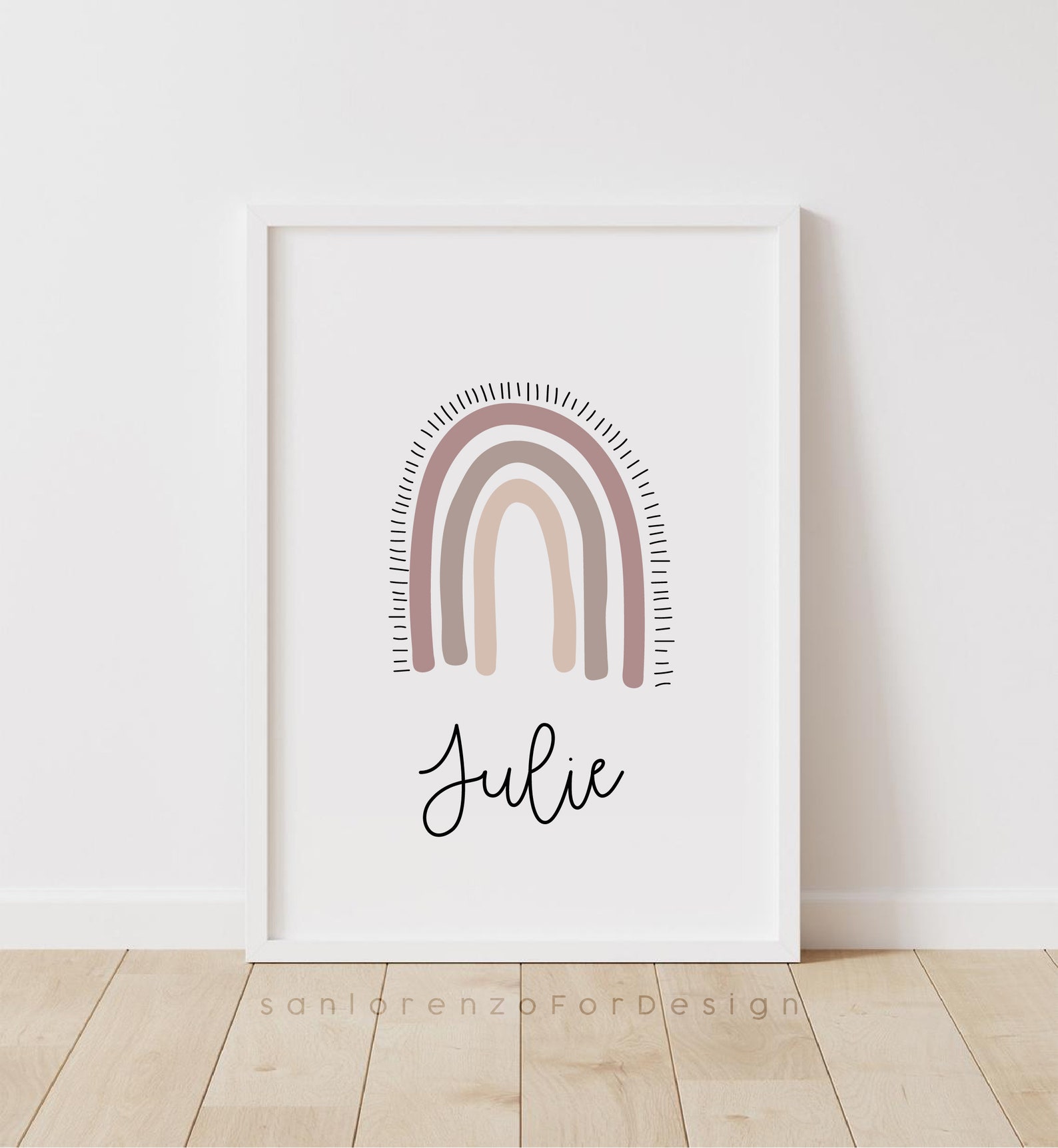 Rainbow Name Printable, Boho Rainbow Baby Name, Custom Name Print ...